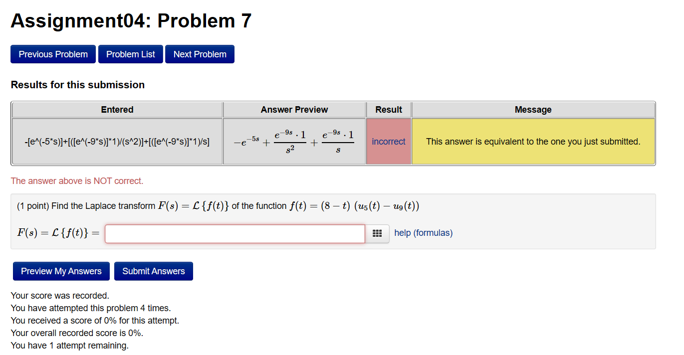 Solved Assignment04: Problem 7 Previous Problem Problem List | Chegg.com