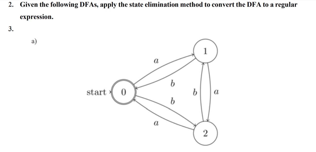 Solved by an EXPERT 2. ﻿Given the following DFAs, apply the state | Chegg.com
