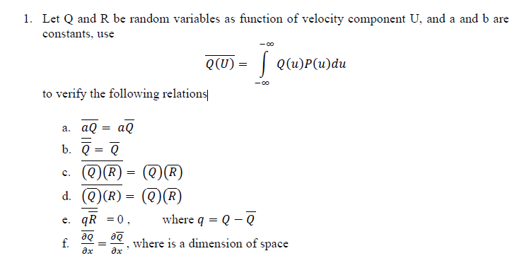 Solved 1. Let Q and R be random variables as function of | Chegg.com