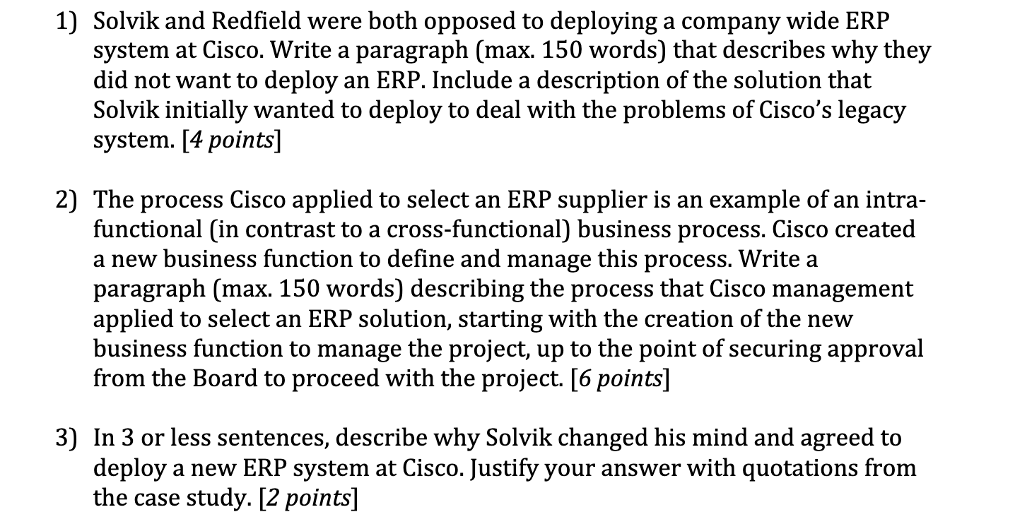 Solved 1) Solvik and Redfield were both opposed to deploying | Chegg.com