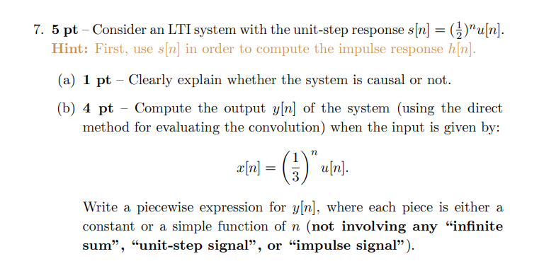 Solved – Consider an LTI system with the unit-step response | Chegg.com