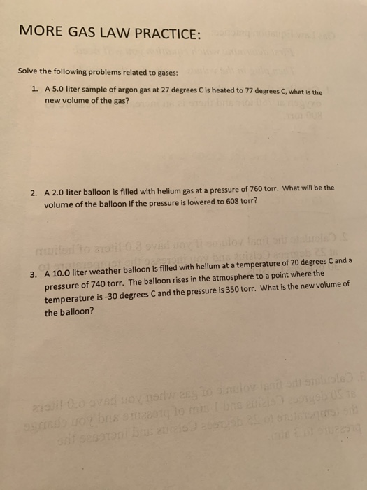 Solved . Calculate the final volume if you have 8.0 liters | Chegg.com