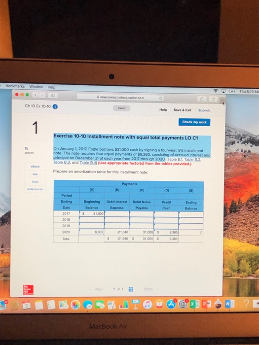 Window Help Thu 8:19 AM Ch 10 Ex 10-10 6 Help | Chegg.com