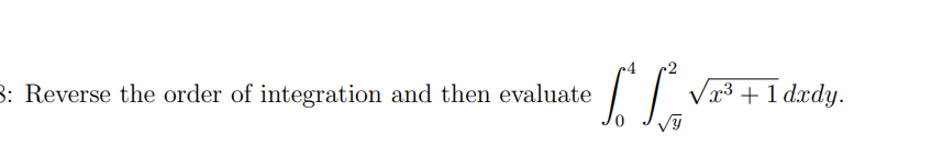 Solved 3: Reverse the order of integration and then evaluate | Chegg.com