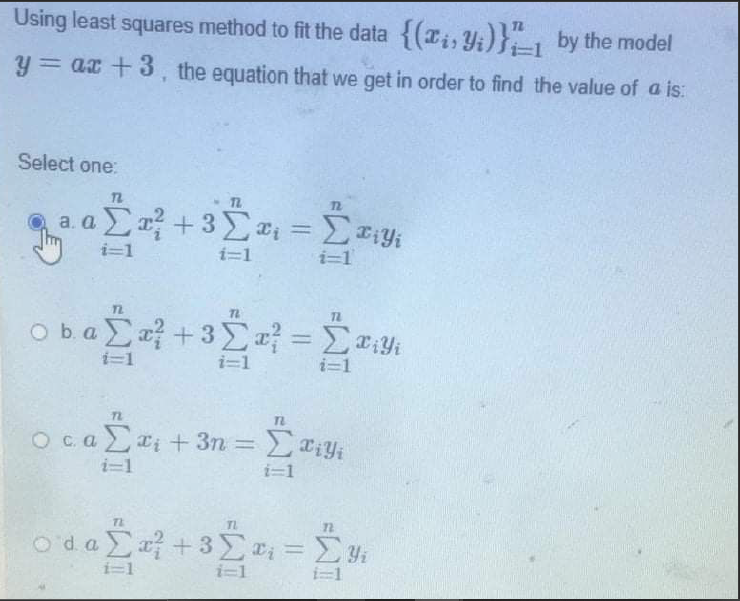 Solved Using least squares method to fit the data {(Li, | Chegg.com