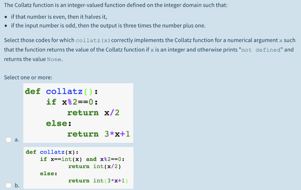 Solved The Collatz Function Is An Integer Valued Function