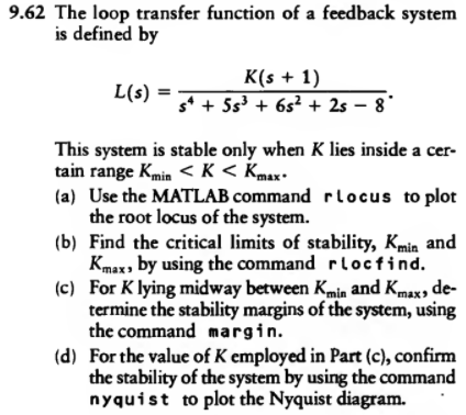 Solved 9.62 The loop transfer function of a feedback system | Chegg.com