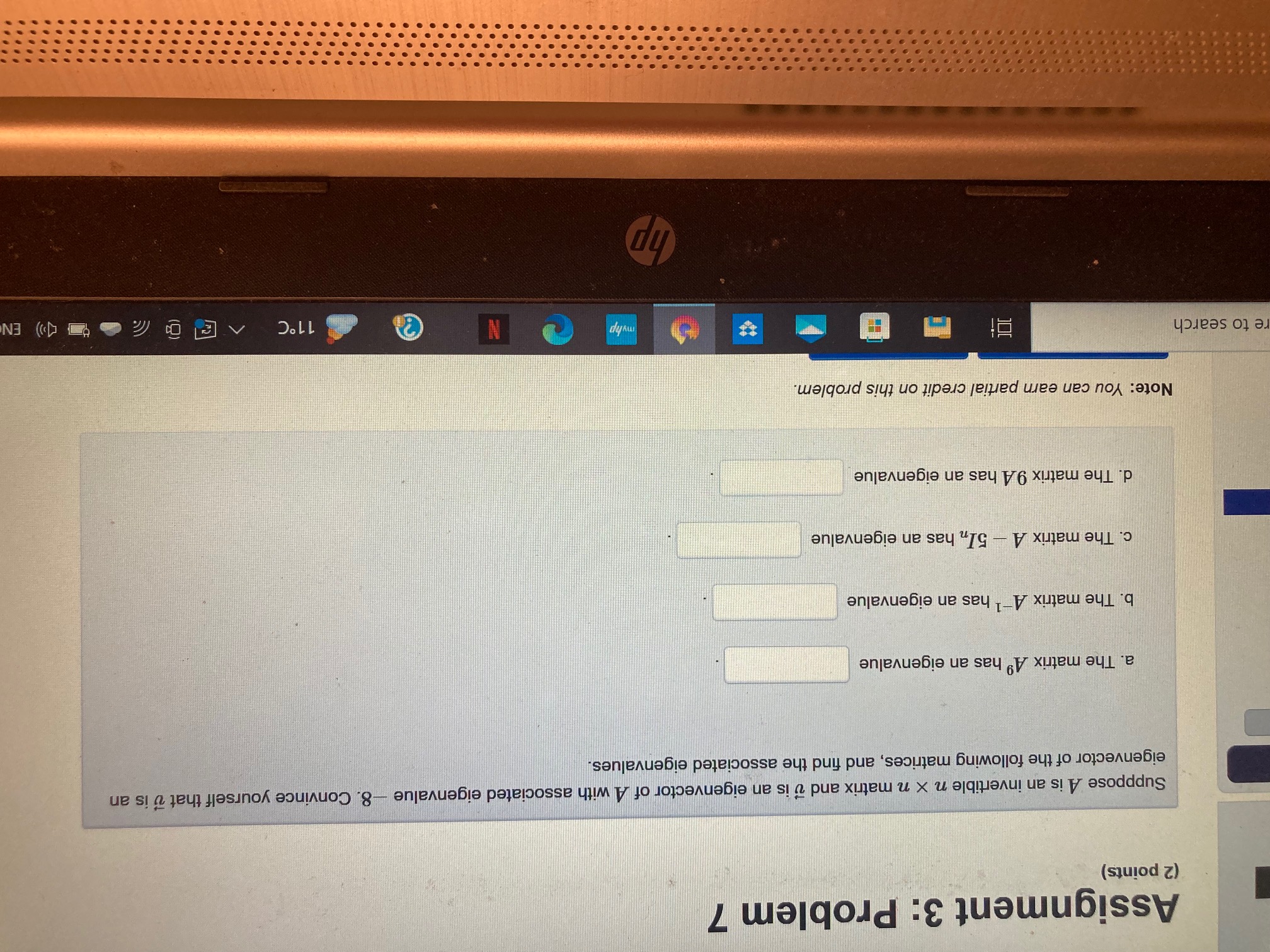 Solved Assignment 3: Problem 7 ( 2 points) Supppose A is an | Chegg.com