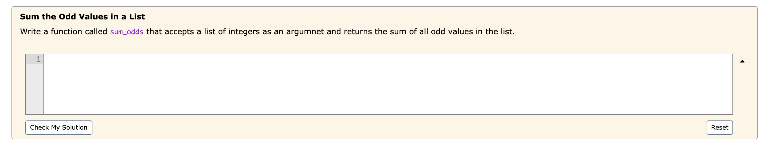 Solved Sum The Odd Values In A List Write A Function Called 8657