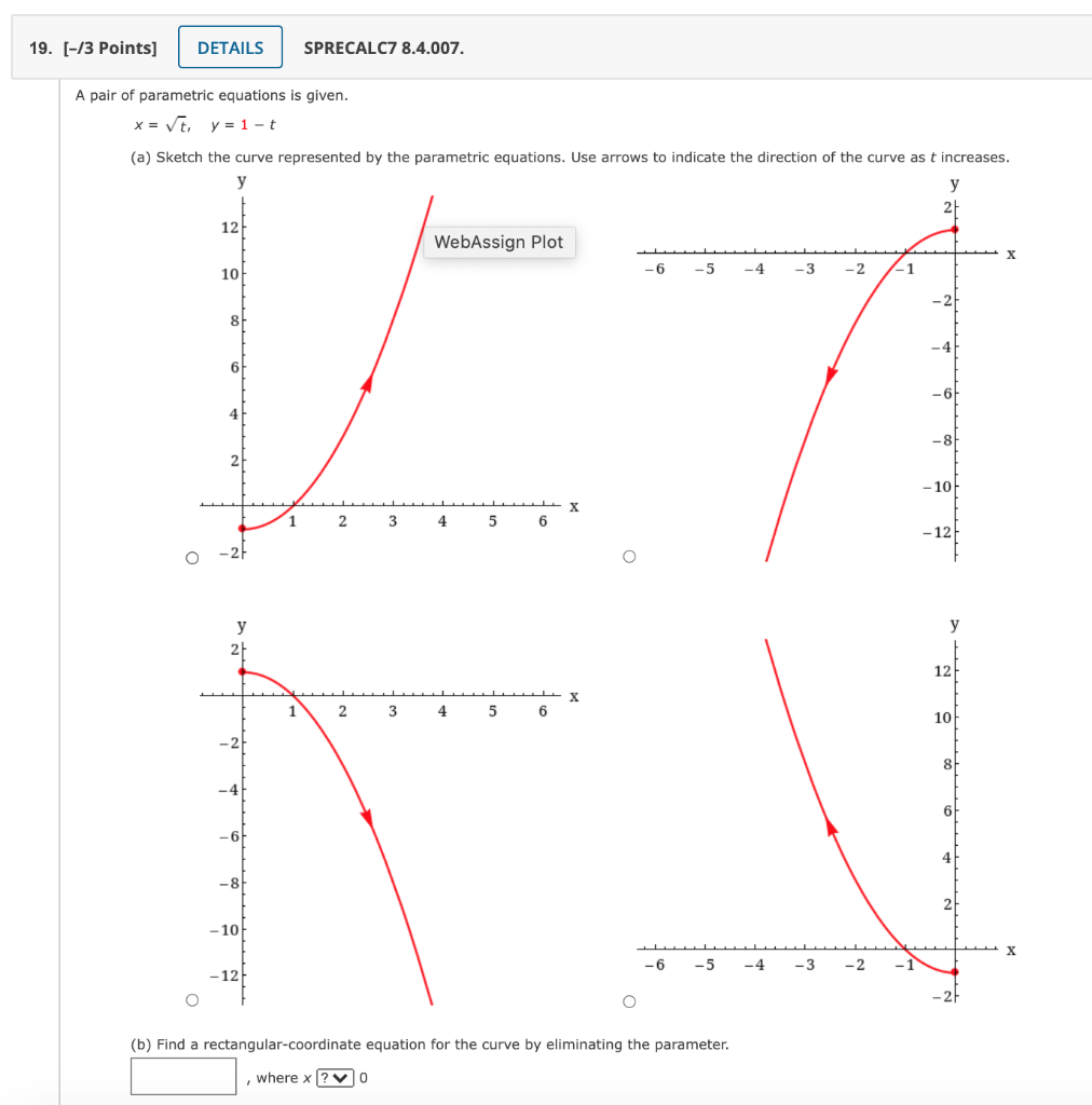 Solved 19. [-13 Points] DETAILS SPRECALC7 8.4.007. A pair of | Chegg.com