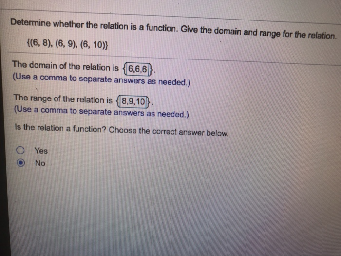 Solved Determine whether the relation is a function. Give | Chegg.com
