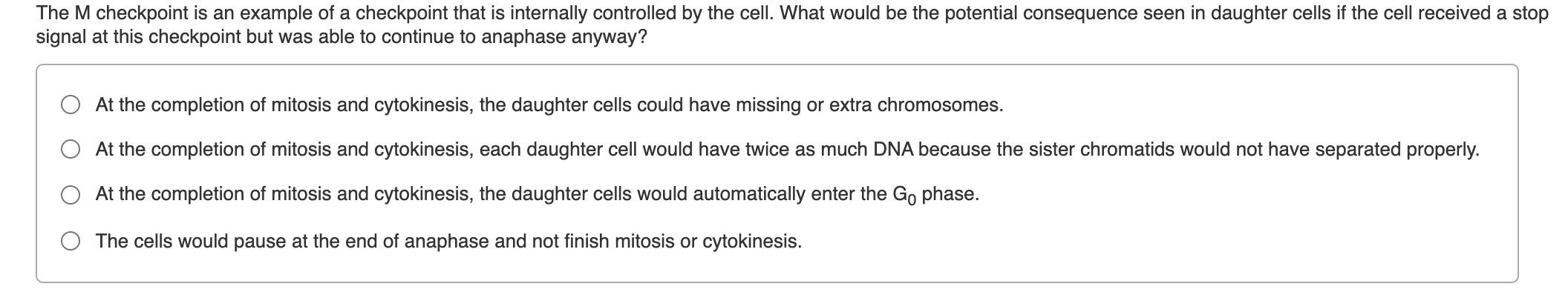 Solved The M checkpoint is an example of a checkpoint that | Chegg.com