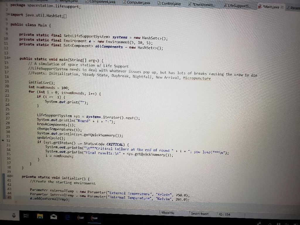 Solved Debug Space shuttle in Java. Consists of public | Chegg.com