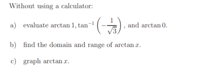 Without using a calculator: a) evaluate | Chegg.com