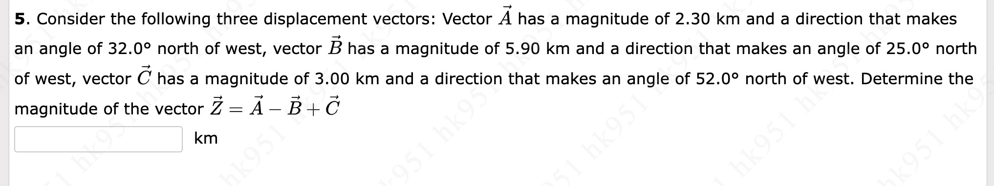 Solved Consider the following three displacement vectors: | Chegg.com