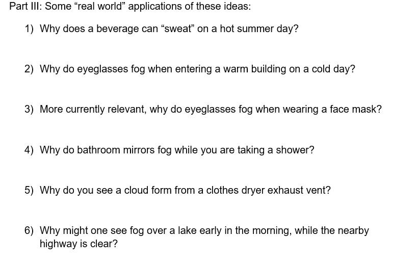 Solved Part III: Some “real world" applications of these | Chegg.com