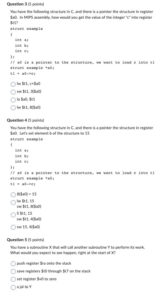 Solved You have the following structure in C, and there is a | Chegg.com