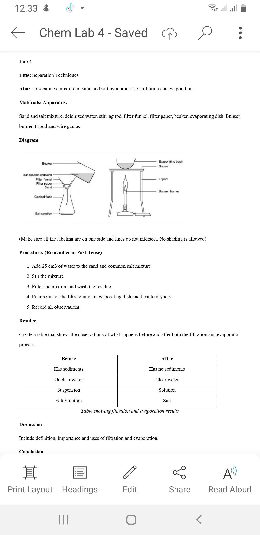 Solved Lab 4Title: Separation TechniquesAim: To separate a | Chegg.com