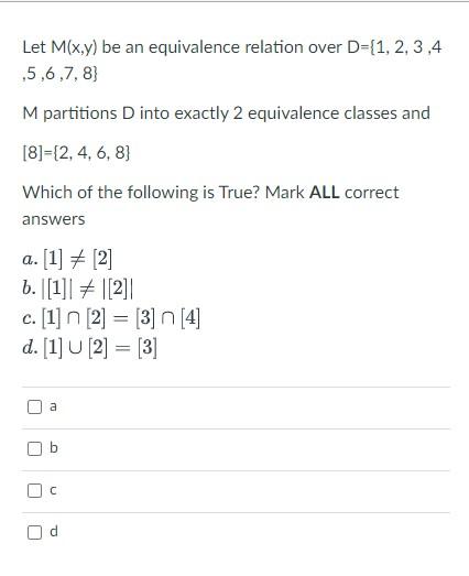 Solved Let R(x,y) be a binary relation on set D={1,2,3,4}. R | Chegg.com