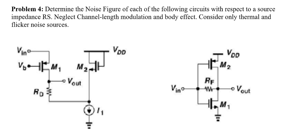 Solved Problem 4: Determine the Noise Figure of each of the | Chegg.com