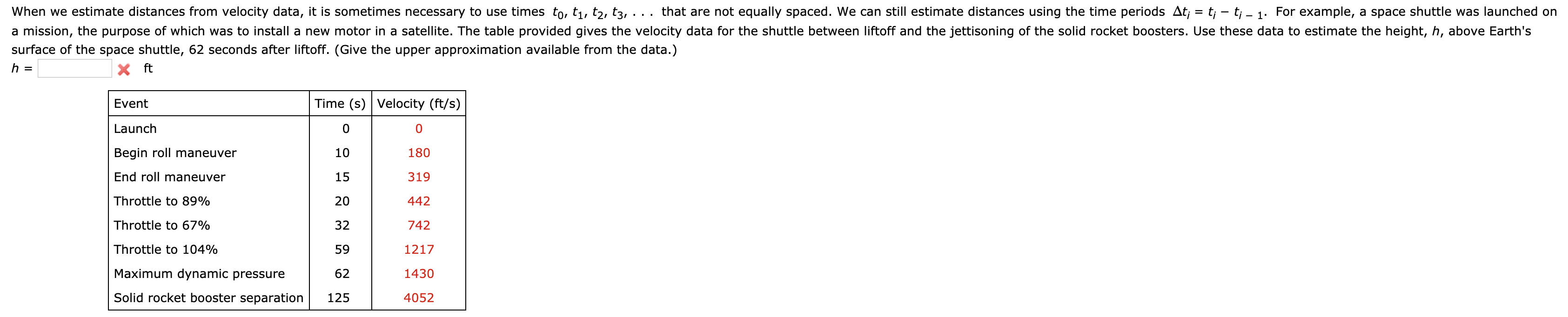 Solved When we estimate distances from velocity data, it is | Chegg.com