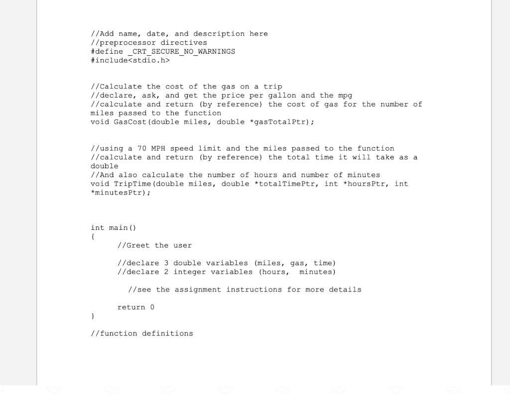 Solved Add Name Date And Description Here Preprocessor 