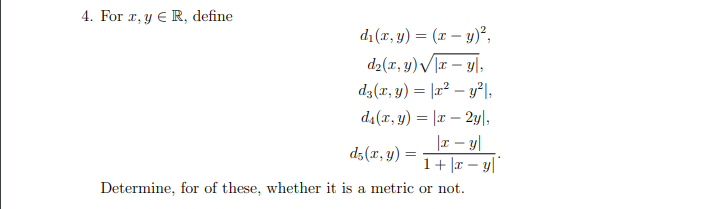 Solved 4. For x,y∈R, define | Chegg.com