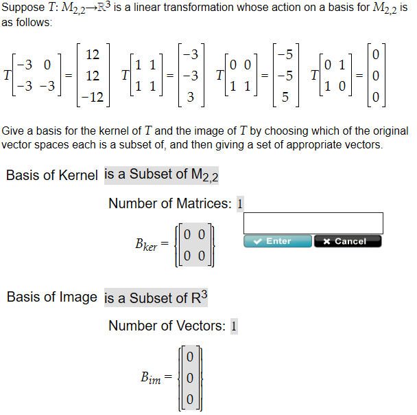 Solved Suppose T: M22-R3 is a linear transformation whose | Chegg.com