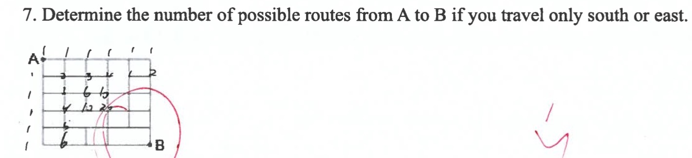 Solved 7. Determine the number of possible routes from A to | Chegg.com