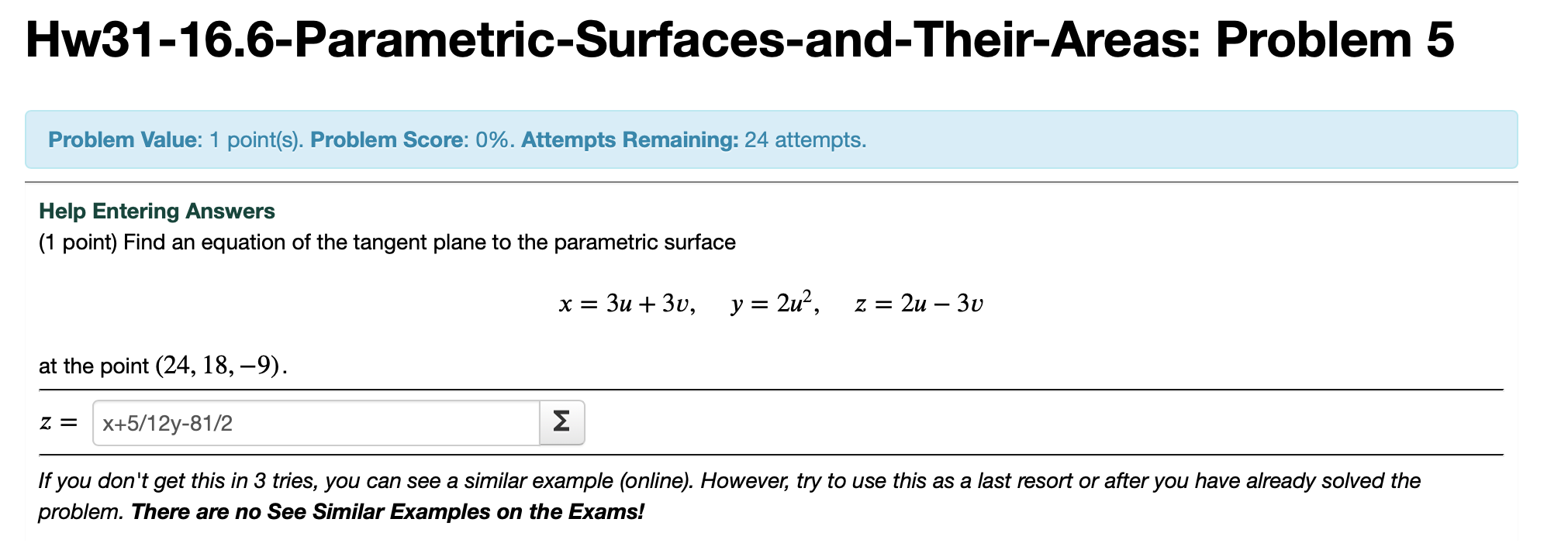 Solved Hw31-16.6-Parametric-Surfaces-and-Their-Areas: | Chegg.com