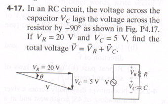 Solved 4-17. In an RC circuit, the voltage across the | Chegg.com