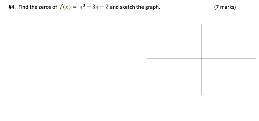Solved Find the zeros of f(x)=x3−3x−2 and sketch the graph | Chegg.com