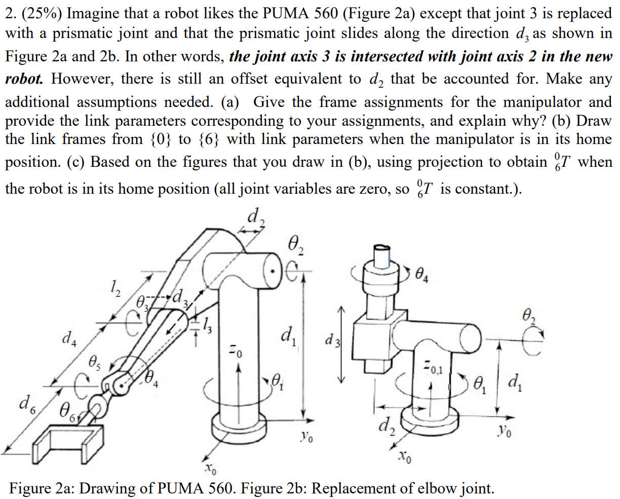 2. (25%) Imagine that a robot likes the PUMA 560 | Chegg.com