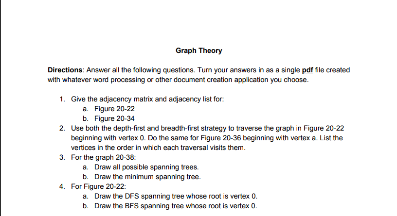 Graph Theory Directions: Answer all the following | Chegg.com