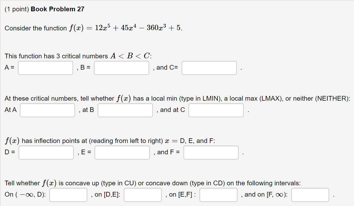 Solved (1 point) Book Problem 27 Consider the function f(x) | Chegg.com