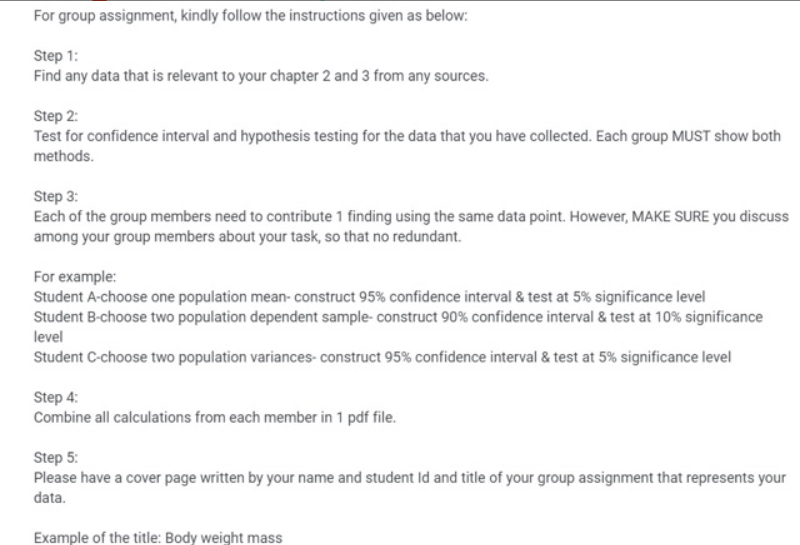 Solved For group assignment, kindly follow the instructions | Chegg.com