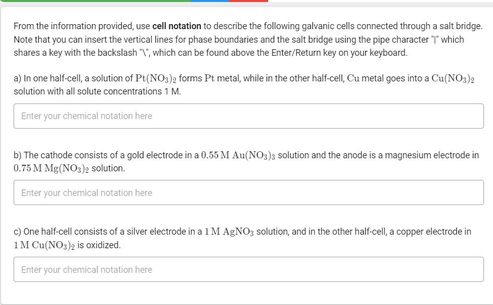 Solved From the information provided, use cell notation to | Chegg.com