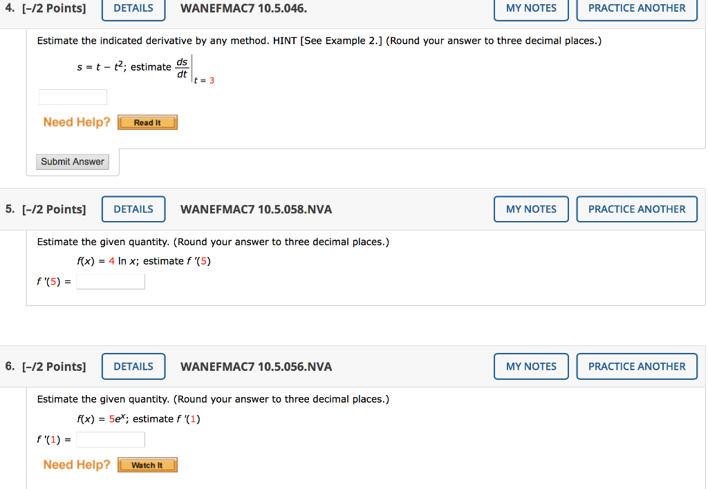 Solved 4. (-12 points) DETAILS WANEFMAC7 10.5.046. MY NOTES | Chegg.com