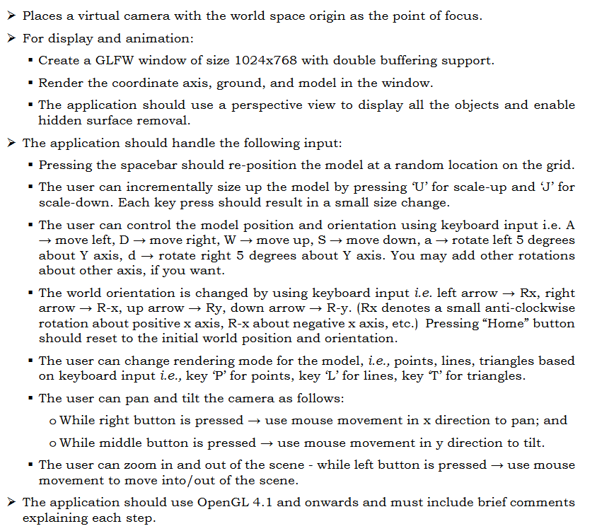 Solved Description: This OpenGL assignment will provide an | Chegg.com