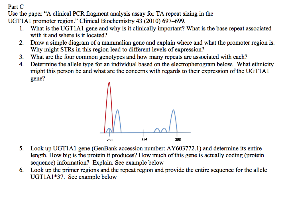 Solved Use the paper “A clinical PCR fragment analysis assay | Chegg.com