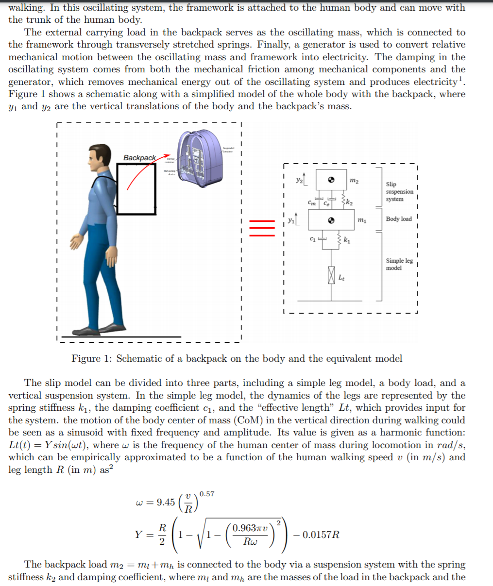 walking. In this oscillating system, the framework is | Chegg.com