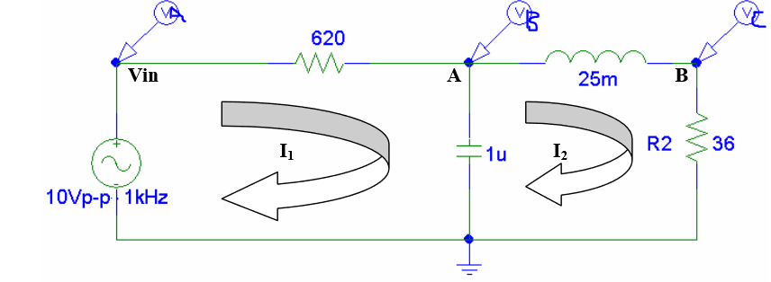 Solved Find Vr620, Vc, Vl, Vr36, I1,I2, and Ic (current of | Chegg.com