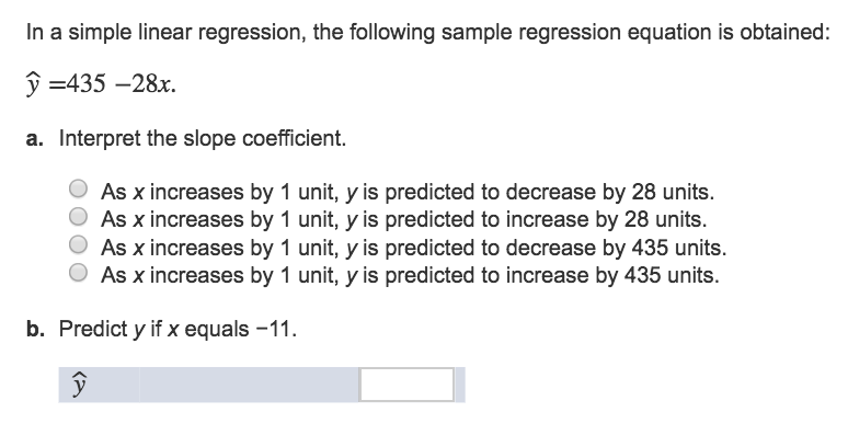 Solved In a simple linear regression, the following sample | Chegg.com