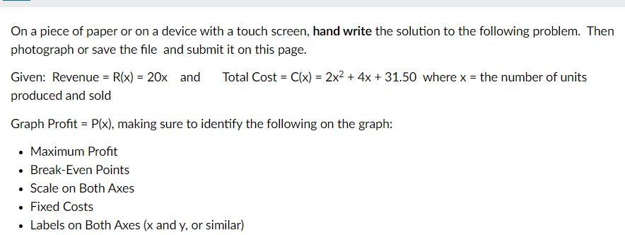 Solved On a piece of paper or on a device with a touch | Chegg.com