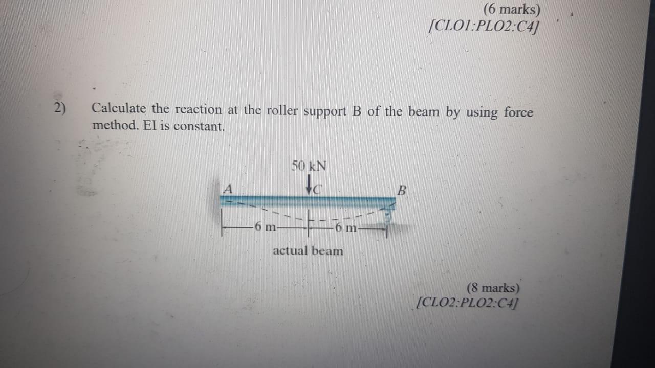 Solved (6 marks) [CLOI:PLO2:04] 2) Calculate the reaction at | Chegg.com