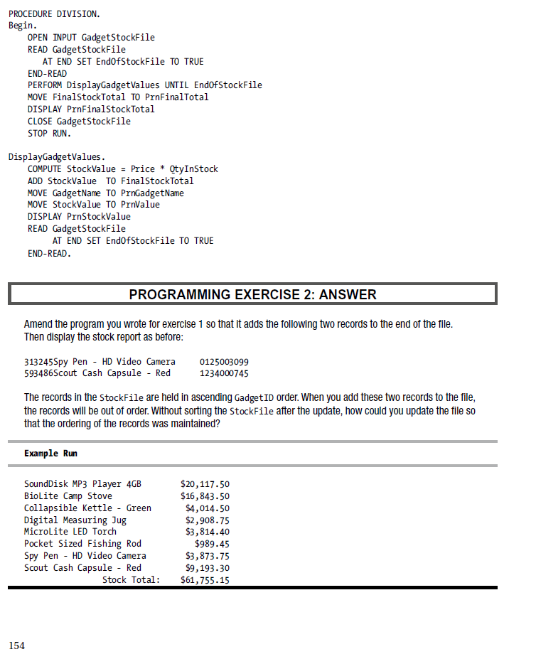 Do not send programs with syntax errors.A stockFile | Chegg.com