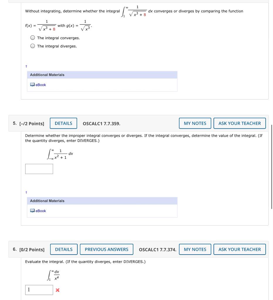 Solved Without integrating, determine whether the integral | Chegg.com