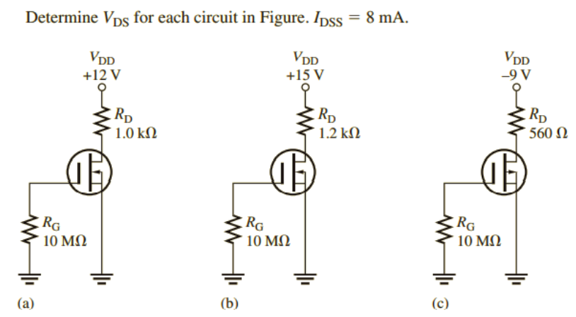 Solved Determine Vps for each circuit in Figure. Ipss = 8 | Chegg.com