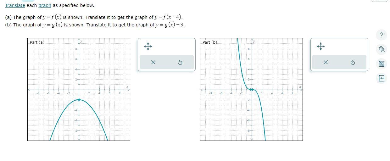 Solved Translate each graph as specified below. (a) The | Chegg.com