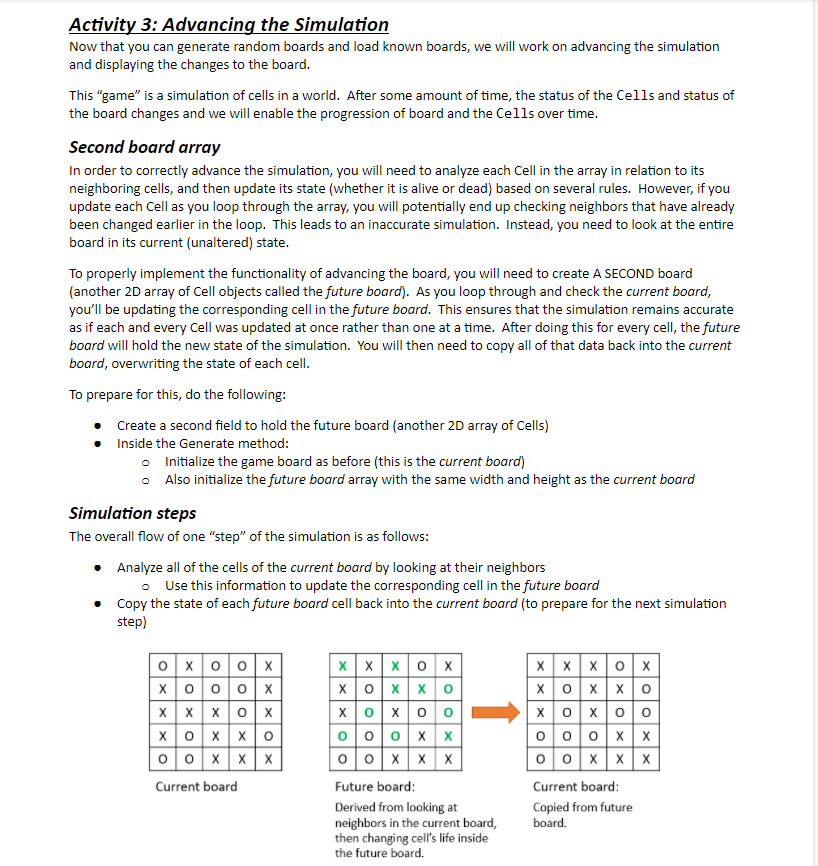 Solved Activity 1: Menu and Initial Board Setup For the | Chegg.com